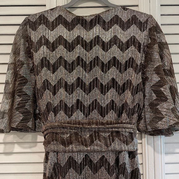 Debenhams | Dresses | Debenhams Zig Zag Metallic Wrap Dress | Poshmark